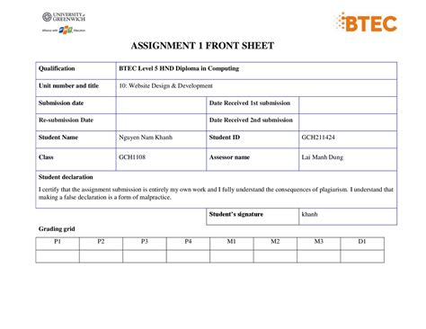 Btec Level 5 Hnd Diploma In Computing Assignments Informática Docsity
