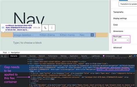 Navigation Support `gap` Via Themejson · Issue 34525 · Wordpress
