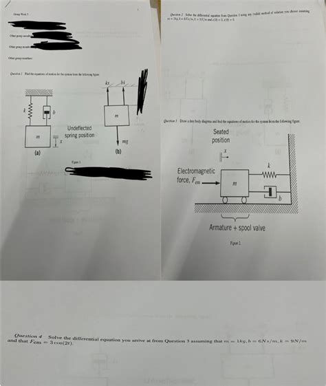 Question Find The Equations Of Motion For The Chegg