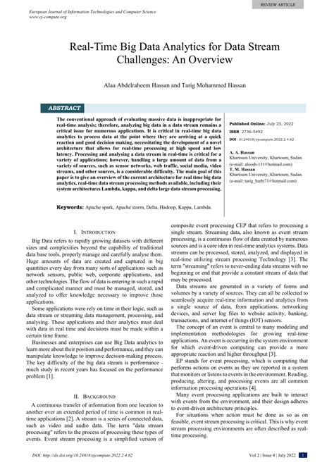 PDF Real Time Big Data Analytics For Data Stream Challenges An Overview