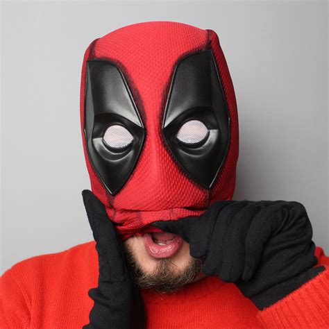 Deadpool Costume Cosplay Mask Halfshell Magnetic Eyes Etsy
