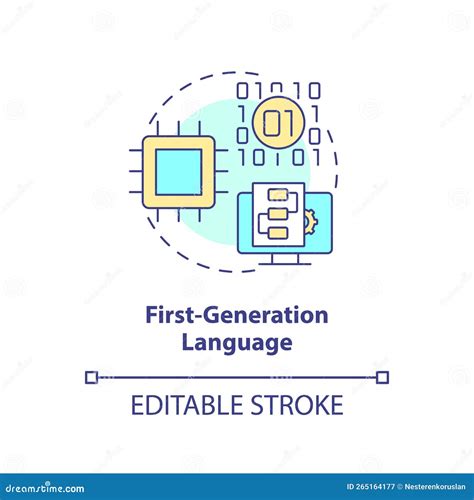 First Generation Programming Language Concept Icon Stock Vector