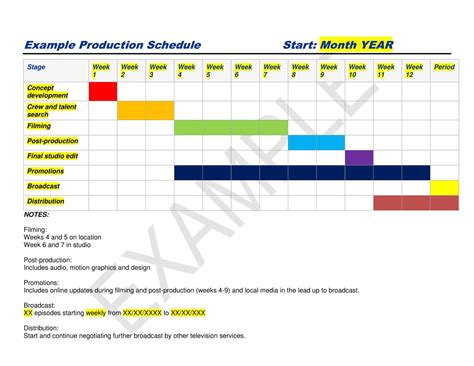 Free Printable Production Schedule Templates Excel Pdf Word