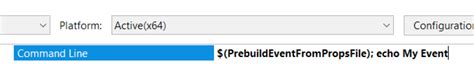 C Execute Pre Build Event With Project Defaults Pre Build Event Stack Overflow