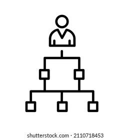 Organizational Chart Line Icon Hierarchy Vector Stock Vector Royalty Free