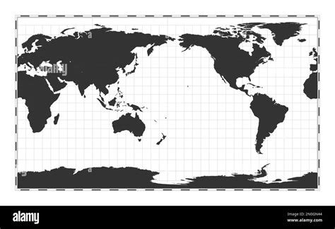 Vector World Map Patterson Cylindrical Projection Plain World