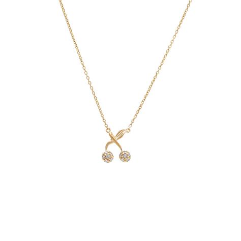Diamond Pave Cherry Pendant Necklace 14k Adina Eden