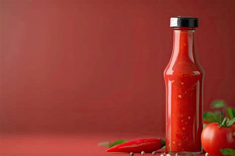 Chilli Sauce Bottle Isolated Premium Ai Generated Image