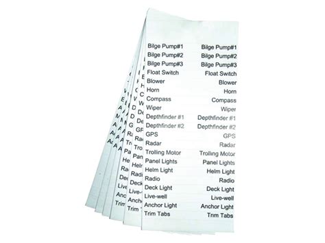 Label Set For Electrical Cables Budget Marine