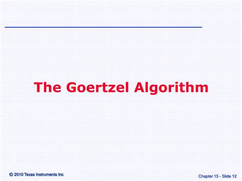 Ppt “goertzel Algorithm Powerpoint Presentation Free Download Id4051380