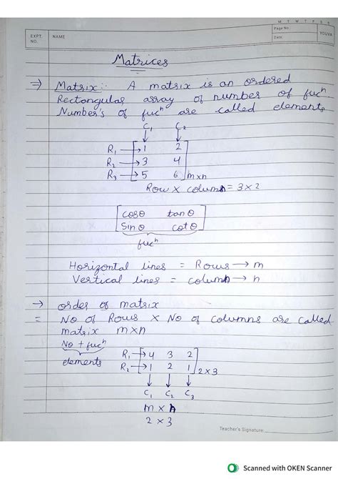 SOLUTION Matrices Part 1 Types Of Matrices Exercise 1 Studypool