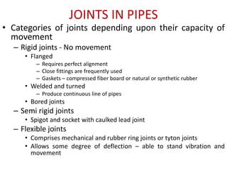 Pipe Materials And The Types Of Joints Ppt