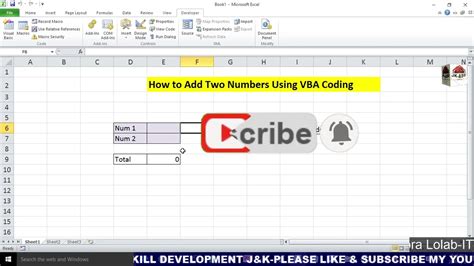 Add Two Numbers In Ms Excel Easy Steps Using Vba Codingwatch Click Here Youtube
