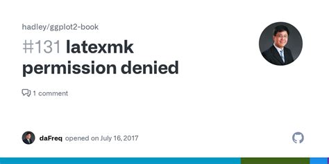 latexmk permission denied · issue 131 · hadley ggplot2 book · github