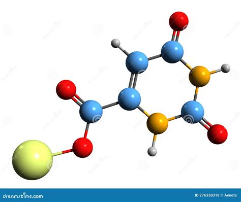 3d Image Of Lithium Orotate Skeletal Formula Stock Illustration