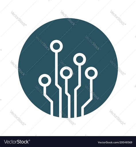 Circuit Board Icon Technology Scheme Symbol Flat Vector Image