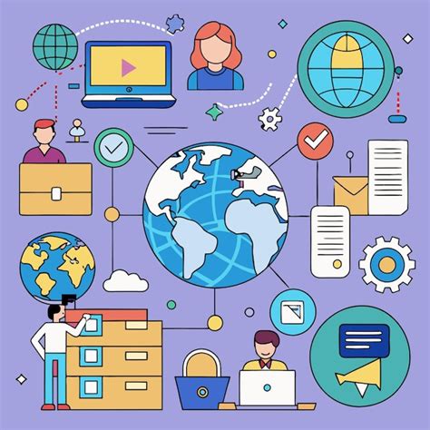 Icons And Graphics To Represent The Integration Of Technology And