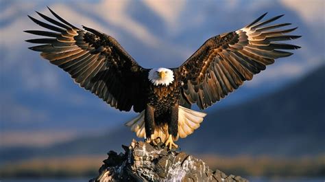 Premium Photo Photo Of A Regal Bald Eagle Soaring With Fierce Grace