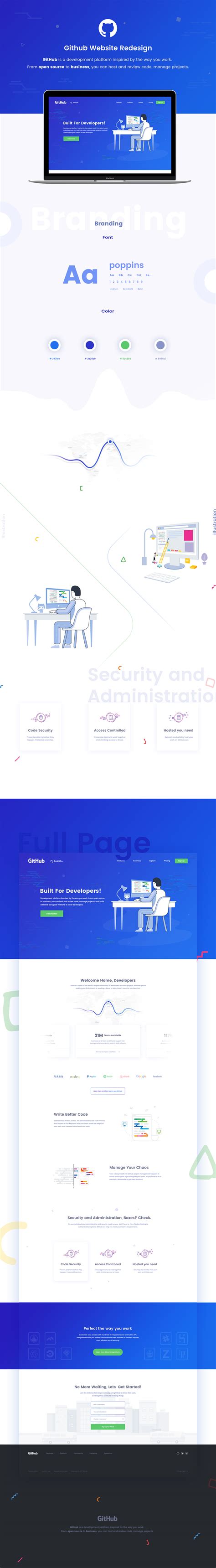 github landing page on behance