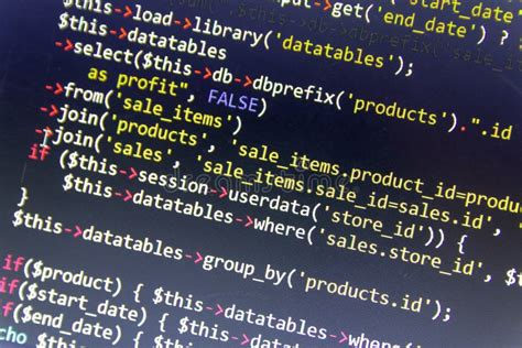 Modern Web Development Background Abstract Pieces Of Php Code Stock Illustration Illustration