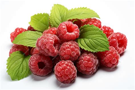 Premium Vector Raspberry With Leaves Raspberry Isolated On White