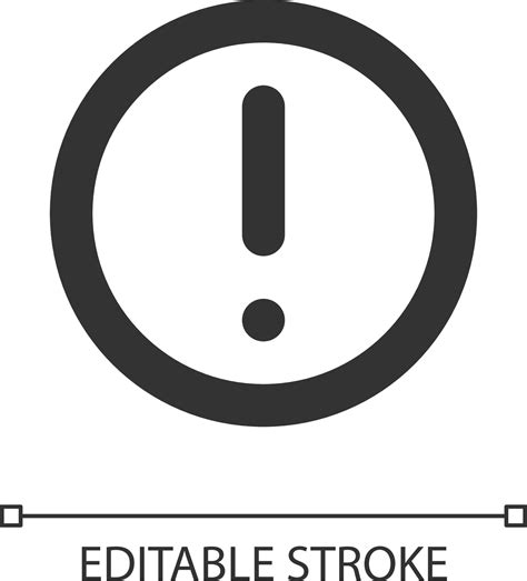 Circular Shaped Exclamation Mark Pixel Perfect Linear Ui Icon Warning