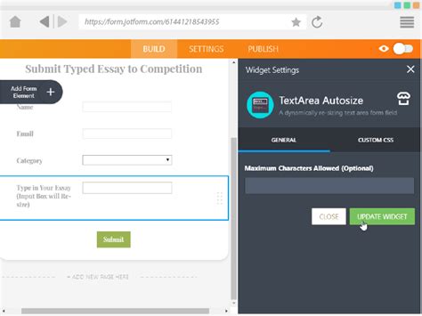 textarea autosize form widgets jotform
