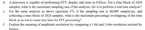solved d a processor is capable of performing fft display