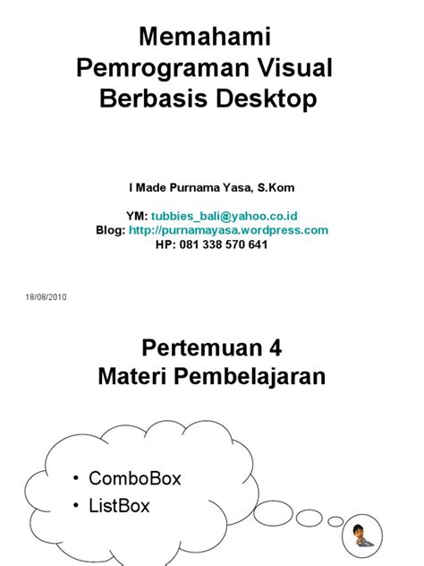 Menggunakan Combobox And Listbox Pada Visual Basic 60 Pdf