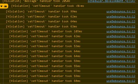 usedebounce [violation] settimeout handler took ms · issue 776