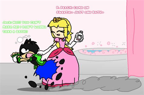 When Peach Wants To Give Jack A Bath By Jh Production On Deviantart
