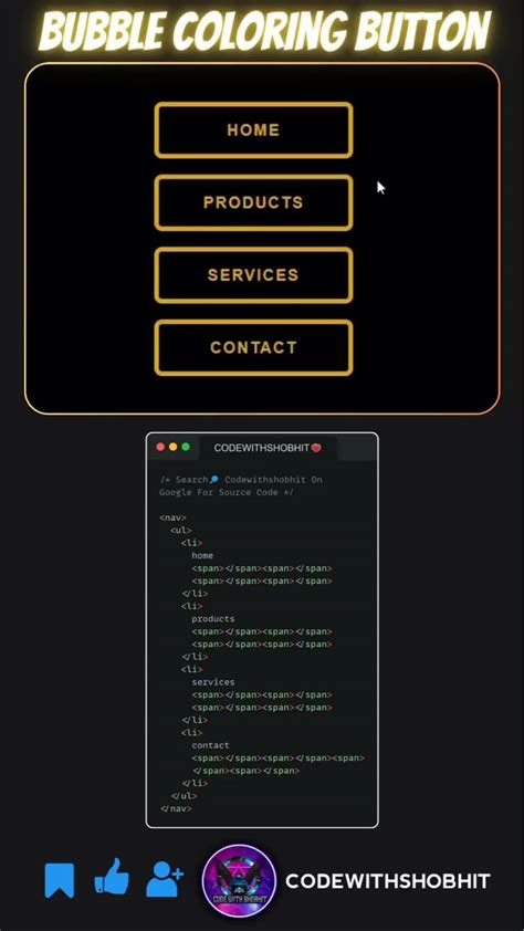 Css Bubble Coloring Button Video Coding Web Design Software Coding Tutorials
