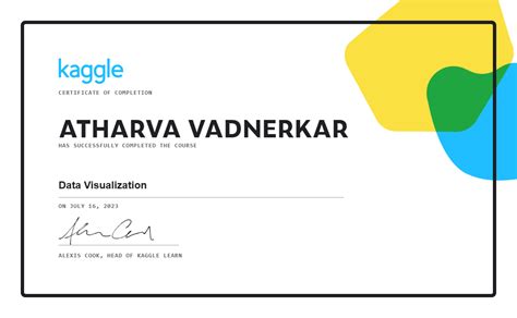 ATHARVA VADNERKAR Completed The Data Visualization Course On Kaggle