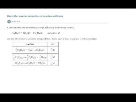 ALEKS - Using the general properties of reaction enthalpy - Example 2 - YouTube