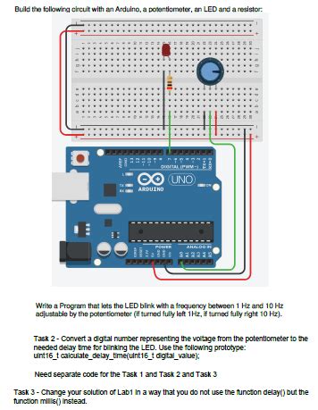 Solved Write A Program That Lets The LED Blink With A Chegg Com