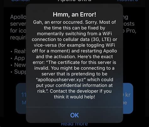 Persistent Push Server Invalid Certificate Error Rapolloapp