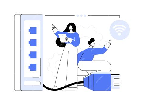 Premium Vector Ethernet Connection Abstract Concept Vector Illustration