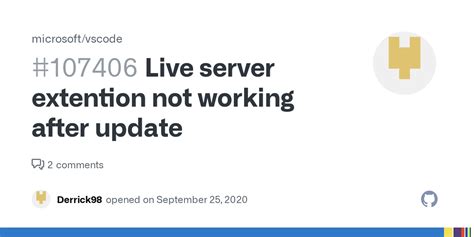 Live Server Extention Not Working After Update · Issue 107406