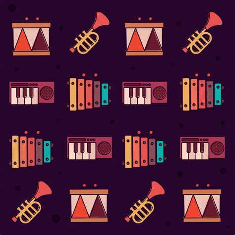 Seamless Pattern Background With Musical Instruments Vector 28154545