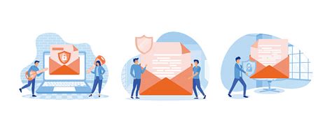 Protecting Computer Data Email Encryption Concept Secure Encrypted Messages Emails Internet Data