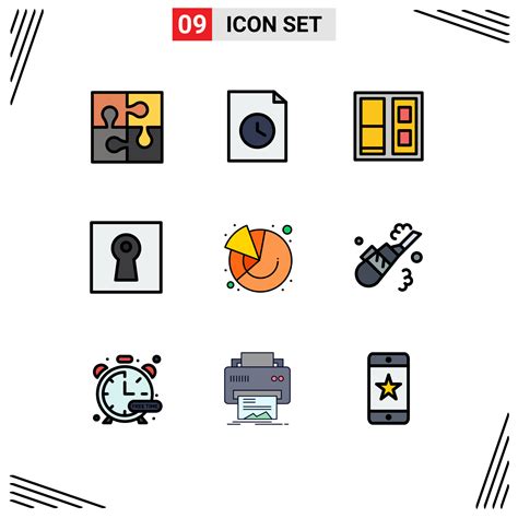 9 User Interface Filledline Flat Color Pack Of Modern Signs And Symbols