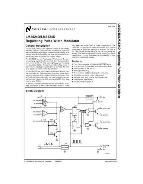 Lm2524d Lm3524d Regulating Pulse Width Modulator Free