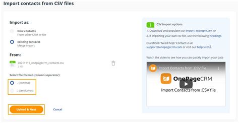 Importing Contacts From A Csv File Onepagecrm Help Center