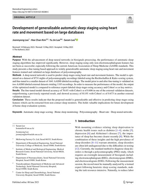 Pdf Development Of Generalizable Automatic Sleep Staging Using Heart