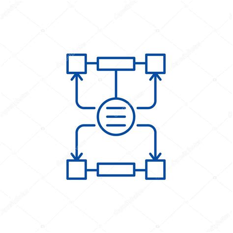 Algoritmo De Las Decisiones Concepto De Icono De Línea Algoritmo De