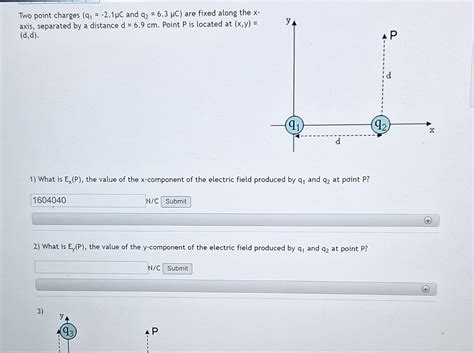 solved two point charges q1 −2 1μc and q2 6 3μc are fixed