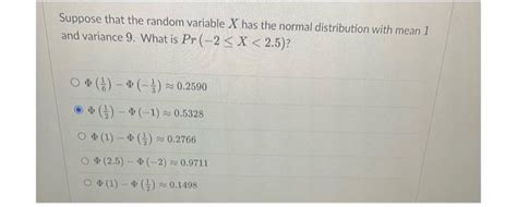 Solved Suppose That The Random Variable X1 Has The Normal