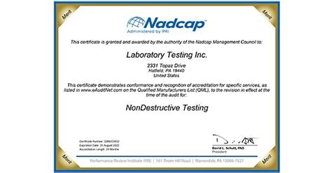 Laboratory Testing Inc On Linkedin Nadcap Accreditation