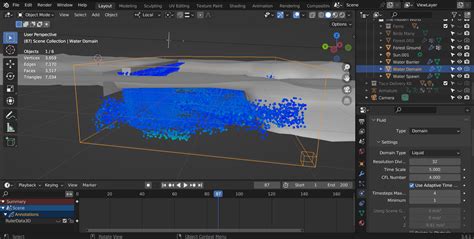 Making A Waterfall Mantaflow Fluid Simulation Unable To Add A Collision Object R Blenderhelp