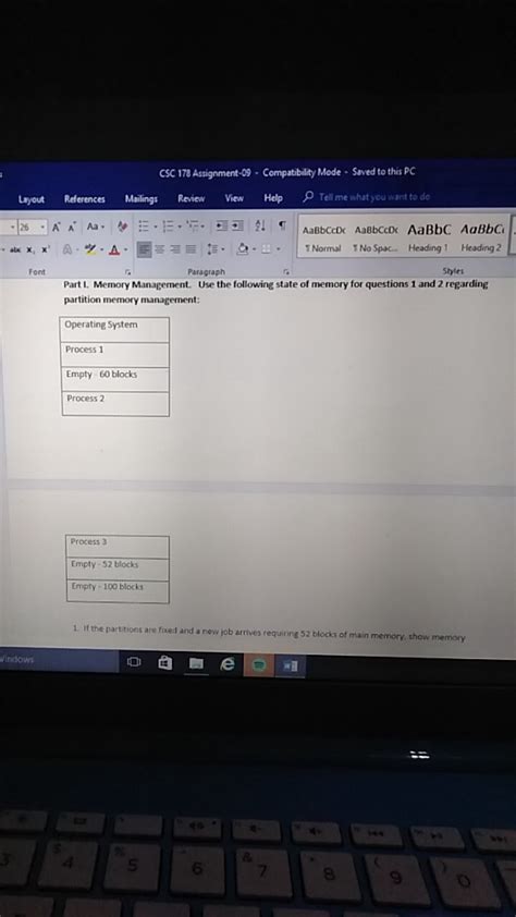 Solved Memory Management Use The Following State Of Memory